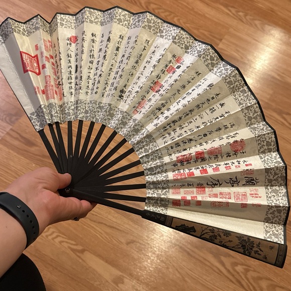 Wall Decor | Elegant Black And Cream Chinese Fan Wall Fan Decor | Poshmark
